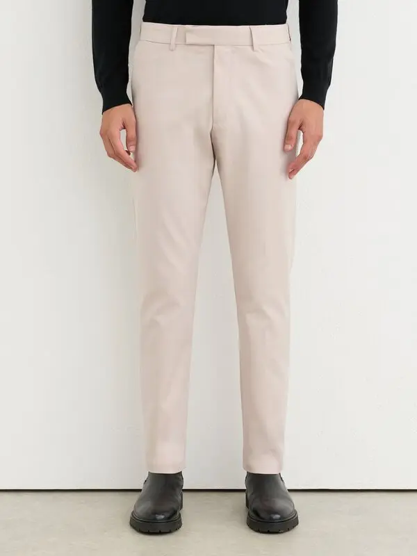 REISS Eastbury Slim Fit Cotton Blend Chinos - Stone