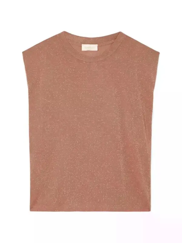 Momoni Enna Padded-shoulder T-shirt - Brown