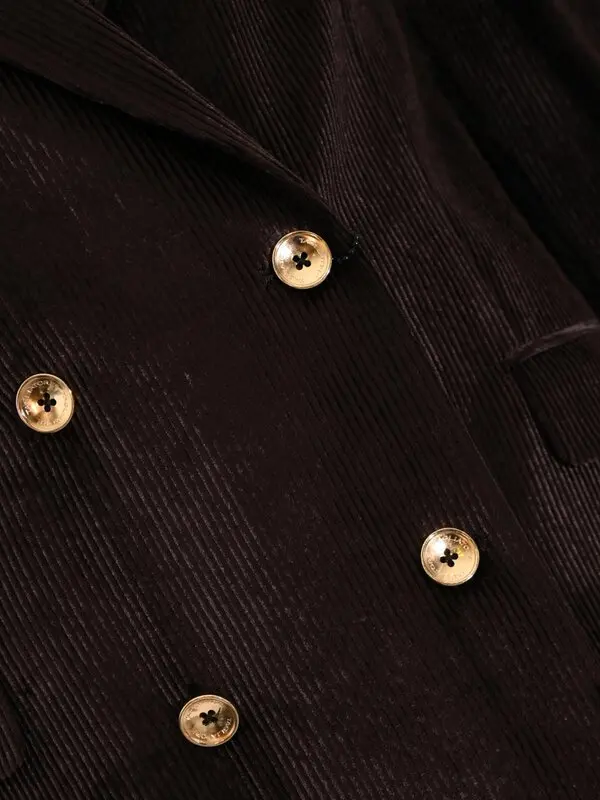 Tagliatore Double-breasted Corduroy Velvet Trouser Suit With Classic Lapels