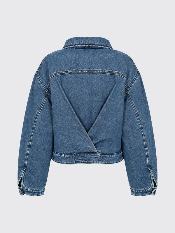 CYCLE Cotton Denim Shirt Jacket With Slit Pockets