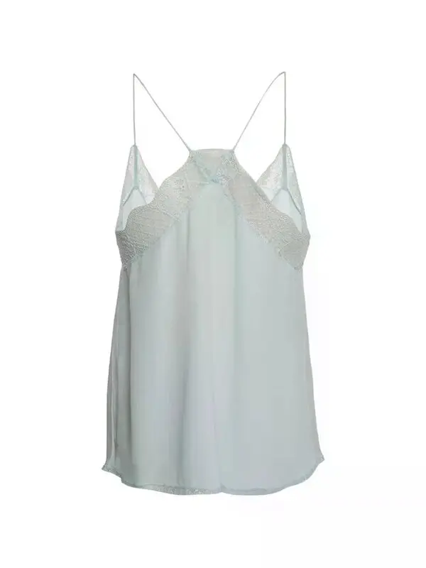Zadig&Voltaire Cami Lace-trim Tank Top - Blue