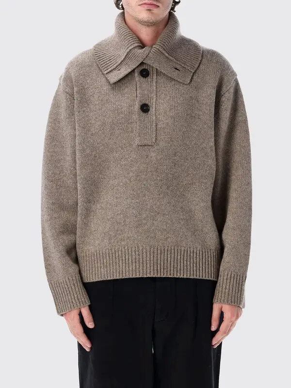 Studio Nicholson High Neck Yak And Merino Wool Jumper With Dropped Shoulders - Beige
