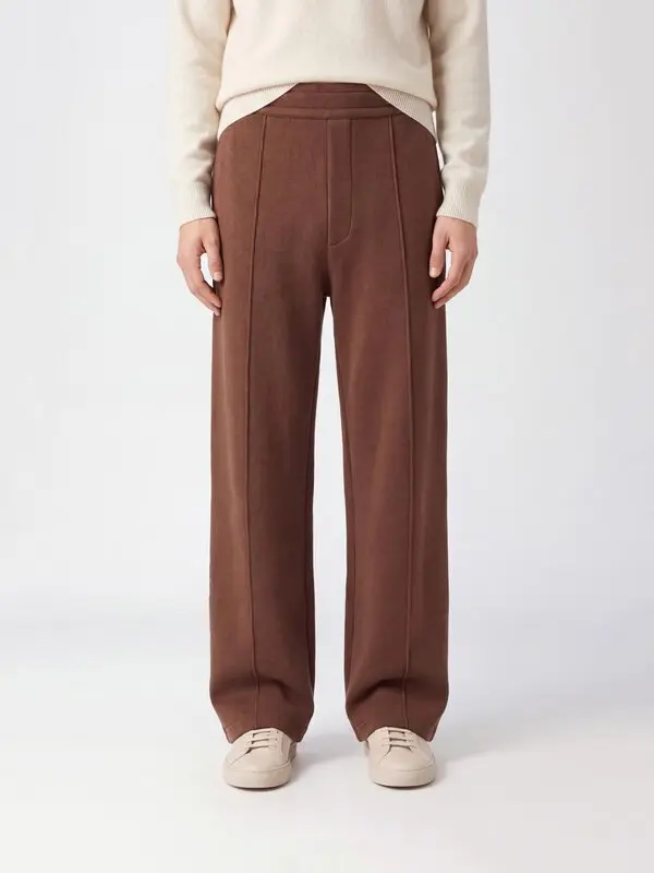 AMI Paris Embroidered Monogram Cotton Blend Joggers By - Brown