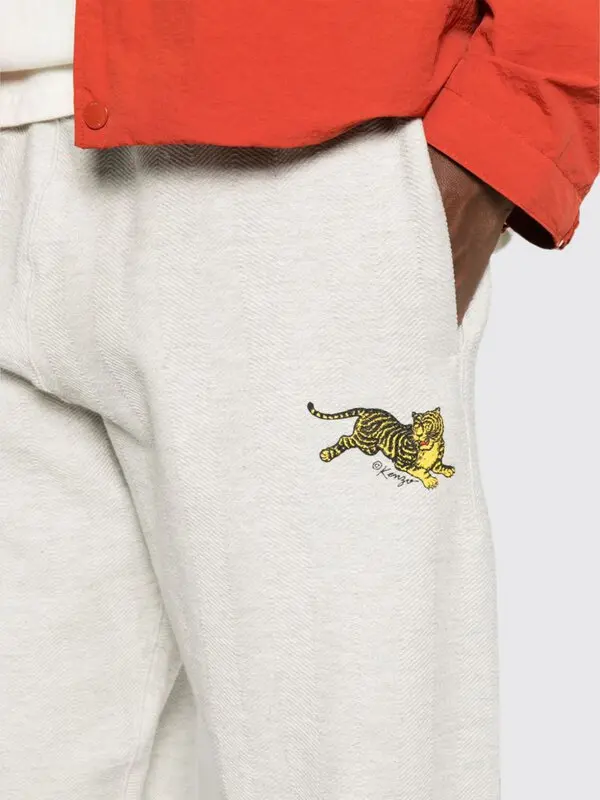 Kenzo Cotton Jogging Trousers With Tiger Paris Logo