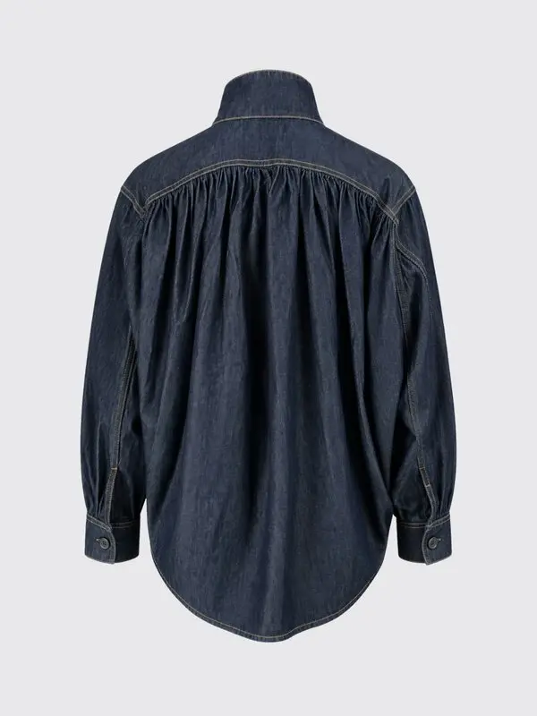 IRO PARIS Coming Cotton Denim Shirt With High Neck And Long Sleeves