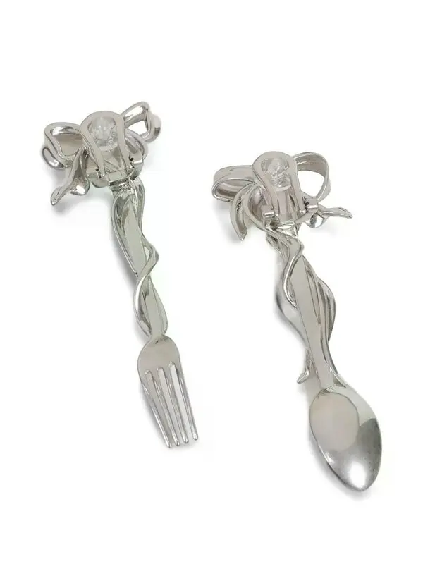 Vivetta Bow-detail Cutlery Clip-on Earrings