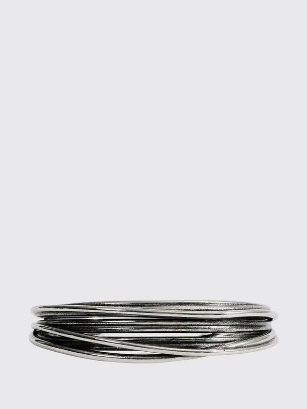 PANCONESI Orbit Two-tone Plated Brass Bangle Bracelet With Engraved Logo - Silver