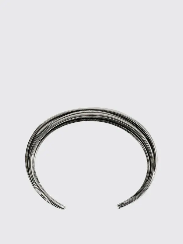 PANCONESI Orbit Two-tone Plated Brass Bangle Bracelet With Engraved Logo - Silver