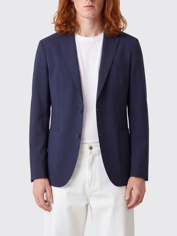BOSS Single-breasted Stretch Polyester Blazer With Notch Lapels And Patch Pockets