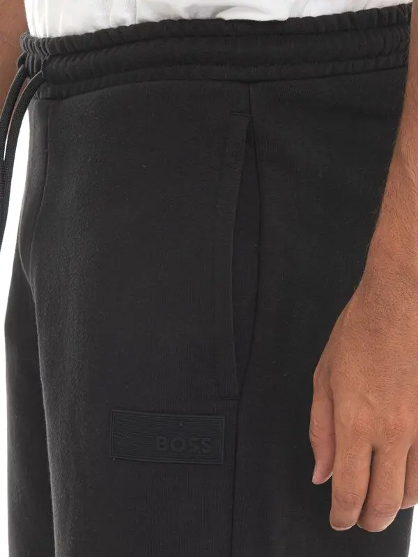 BOSS Slim Fit Jersey Jogging Trousers With Drawstring Waist - Black
