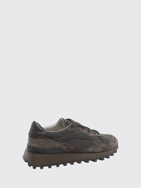 Brunello Cucinelli Low-top Suede And Nylon Trainers With Monili