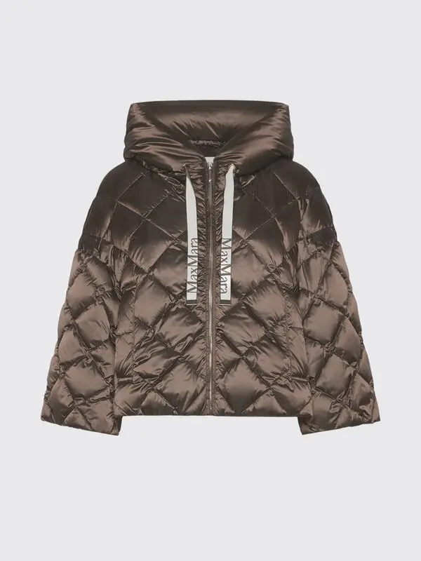 Max Mara Quilted Nylon Puffer Jacket With Hood And Dropped Shoulders