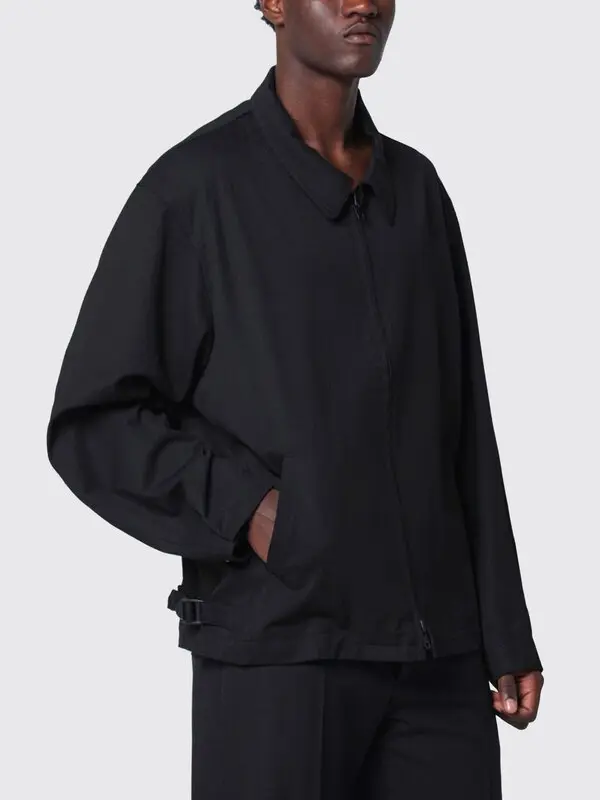 Y3 Relaxed Fit Wool-blend Shirt Jacket With Zip Closure