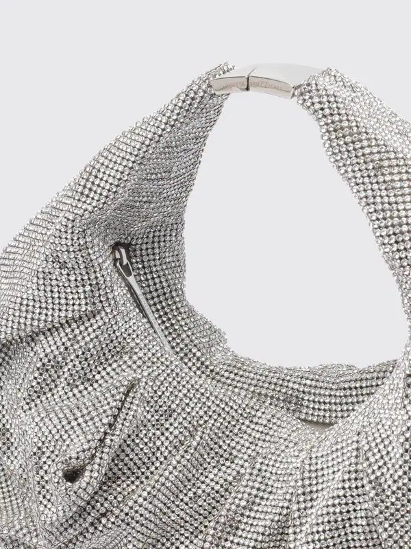 Benedetta Bruzziches Yennefer Draped Satin Handbag With Rhinestones