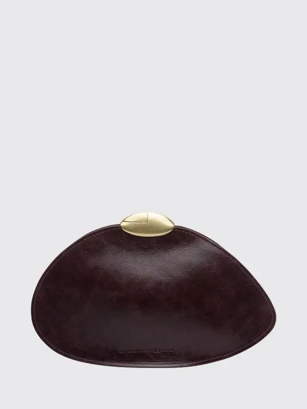 Benedetta Bruzziches Belle De Jour Calfskin Leather Clutch With Asymmetrical Shape