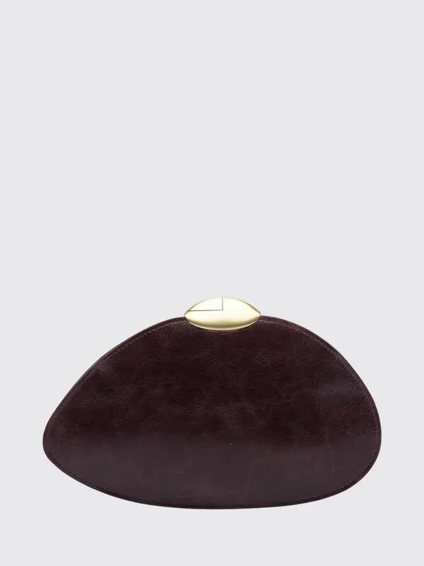 Benedetta Bruzziches Belle De Jour Calfskin Leather Clutch With Asymmetrical Shape
