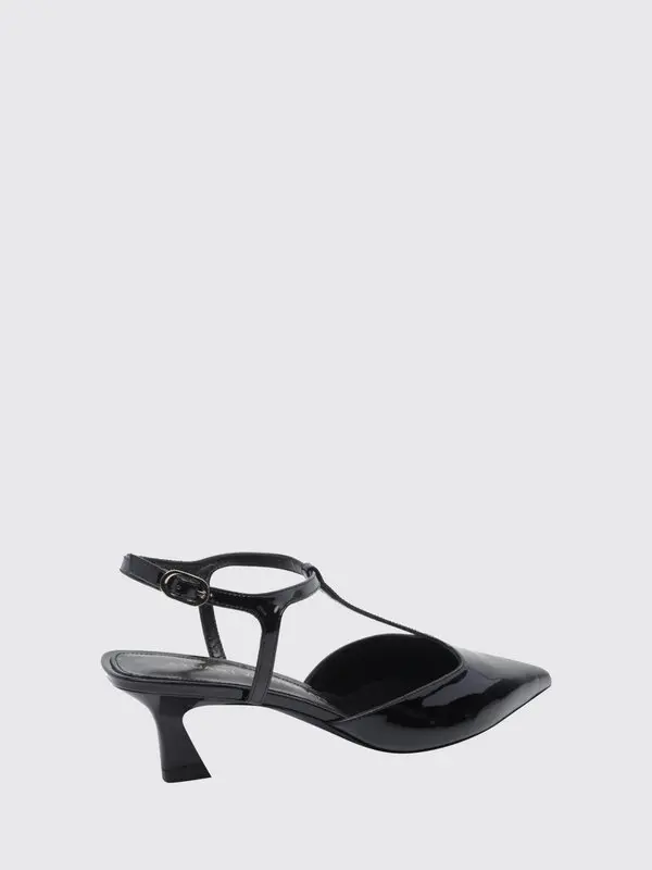 STUART WEITZMAN Vinnie T-strap Patent Leather Pumps With Ankle Strap