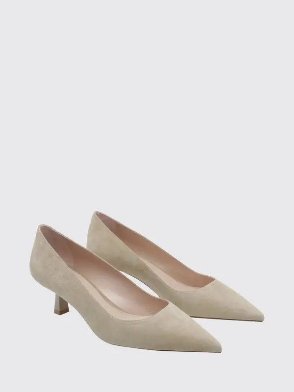 STUART WEITZMAN Suede Calfskin Pumps With Stiletto Heel - Beige