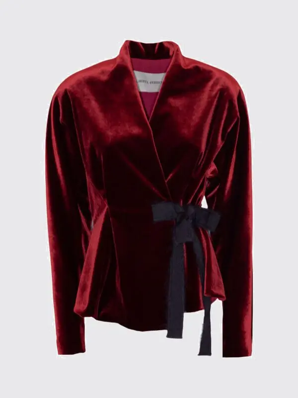 Alberta Ferretti Cropped Velvet Robe Jacket With Tie-waist Closure