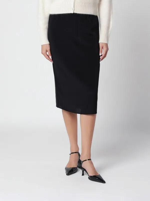 Almada Label Cia Silk-blend Midi Pencil Skirt With Elasticated Waist