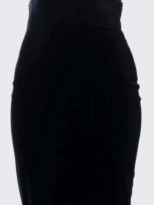 Alberta Ferretti High-waisted Velvet Midi Pencil Skirt With Back Slit - Black