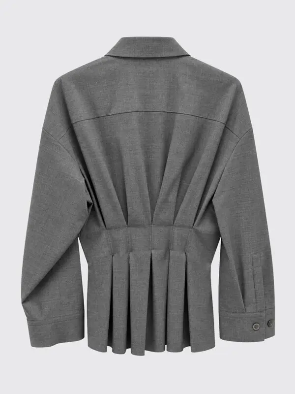 PAROSH Pleated Wool-blend Shirt P.a.r.o.s.h. With French Collar