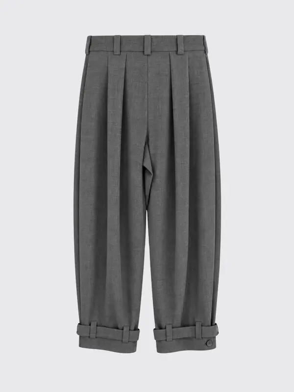 PAROSH P.a.r.o.s.h. Wide-leg Wool Blend Trousers With Pleats