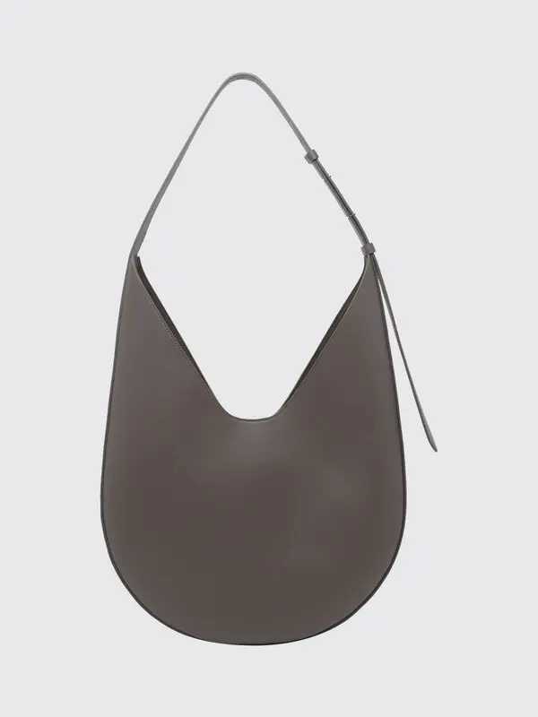 AESTHER EKME Rounded Hobo Bag In Smooth Calfskin With Adjustable Handle - Grey 1