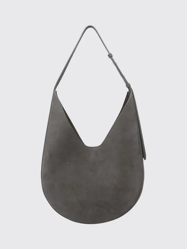 AESTHER EKME Rounded Hobo Bag In Smooth Calfskin With Adjustable Handle - Grey