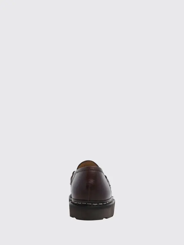 Paraboot Smooth Calfskin Penny Loafers With Saddle Strap
