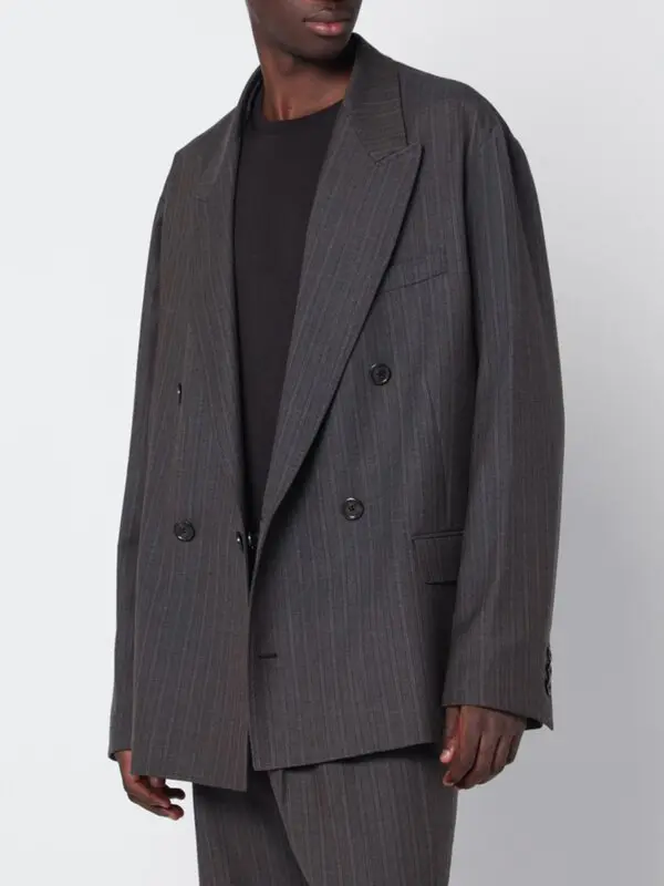 Our Legacy Pinstriped Virgin Wool Double-breasted Relaxed Blazer