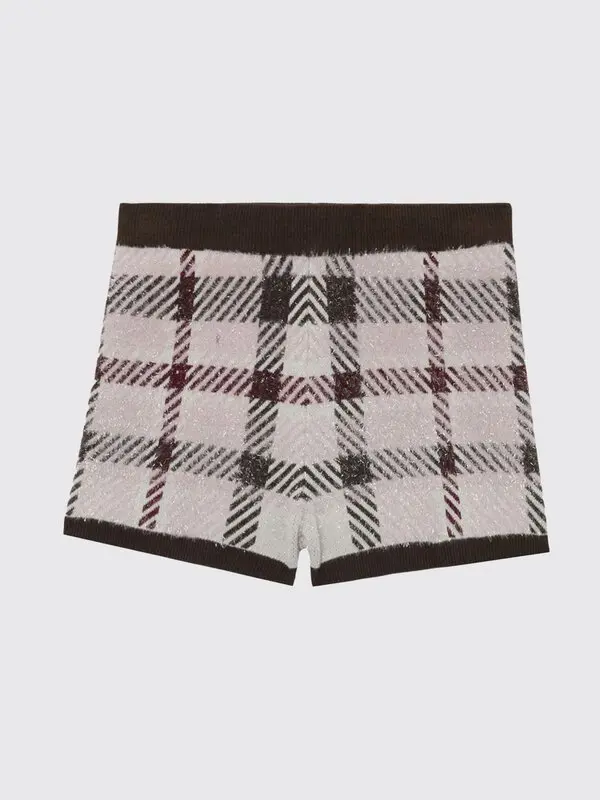 TWINSET Check Pattern Wool And Silk Blend Knit Culottes
