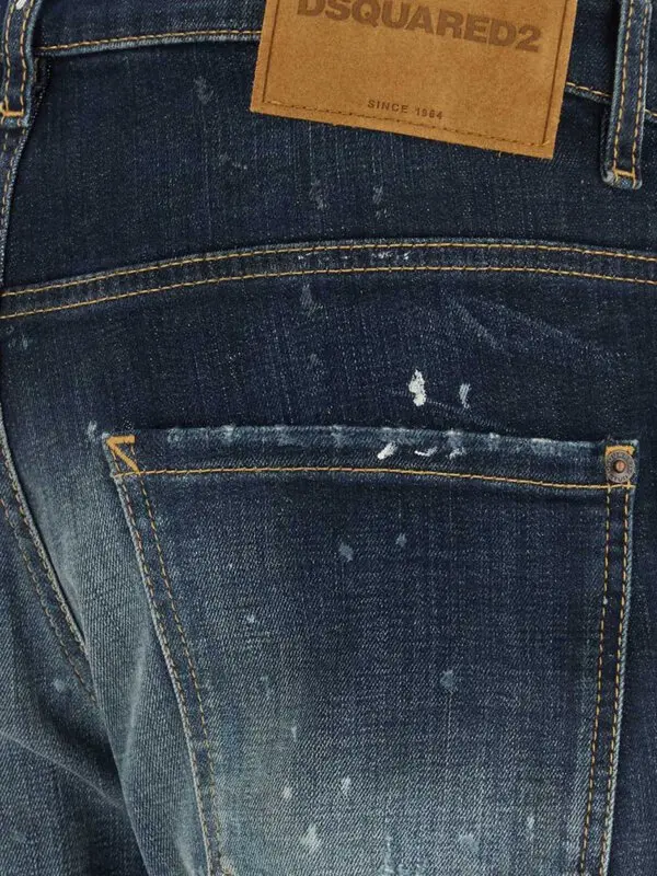 Dsquared2 Skater Skinny Fit Stretch Denim Jeans With Distressed Effect