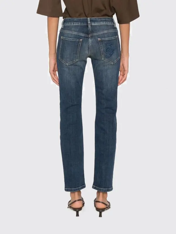 Elisabetta Franchi Mid-rise Slim Fit Skinny Jeans In Cotton Denim