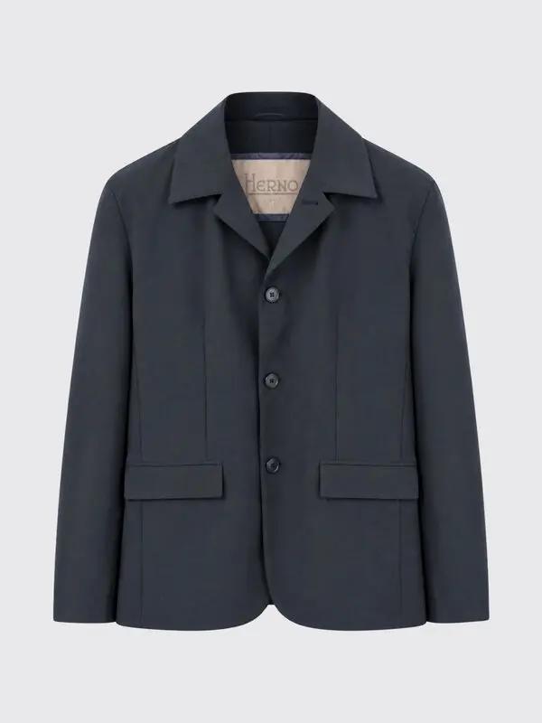 Herno Single-breasted Blazer With A Classic Design And Cuban Collar
