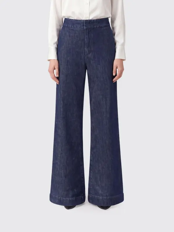 SA SU PHI Mid-rise Wide Leg Cotton Jeans With Concealed Closure - Denim