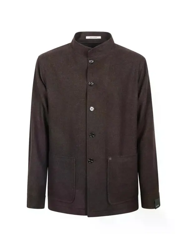 Tagliatore Mandarin-collar Patch-pocket Coat - Brown