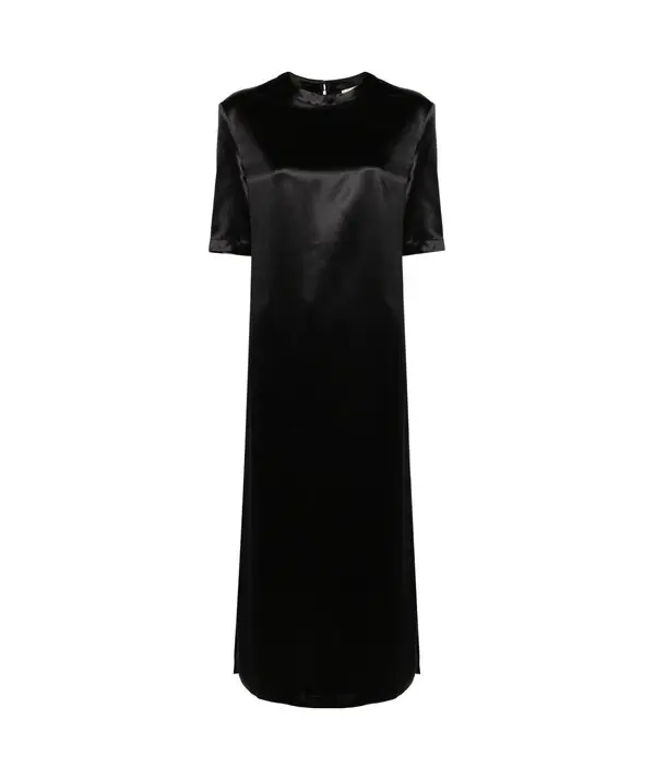 LOULOU STUDIO Silk-blend Maxi T-shirt Dress - Black