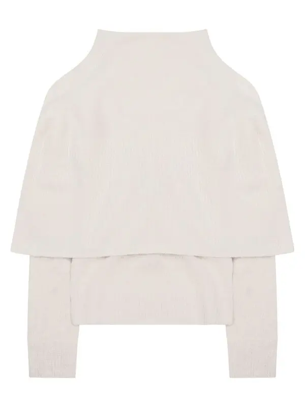ALYSI Maglia In Lana Merino Con Collo A Cappa