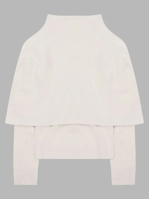ALYSI Maglia In Lana Merino Con Collo A Cappa