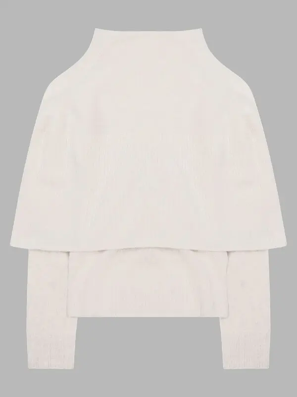 ALYSI Maglia In Lana Merino Con Collo A Cappa