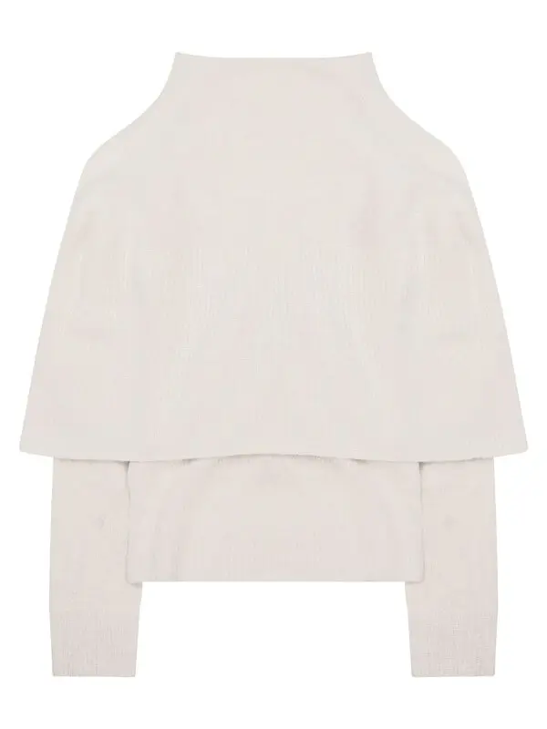 ALYSI Maglia In Lana Merino Con Collo A Cappa