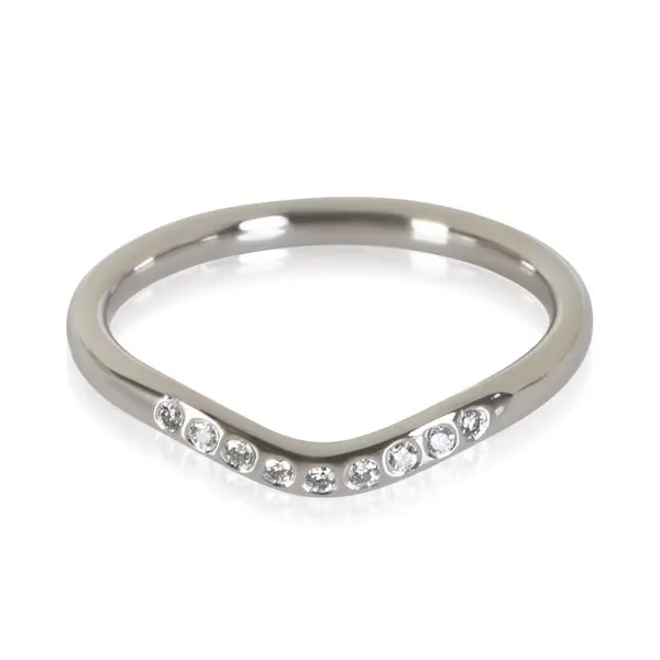 Tiffany & Co. Diamond Elsa Peretti Curved Ring - Platinum