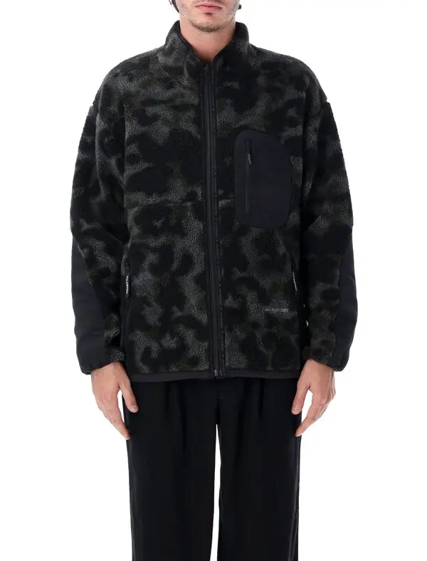 AND WANDER Fleece Zip Jacket With Chest Pocket - Grigio