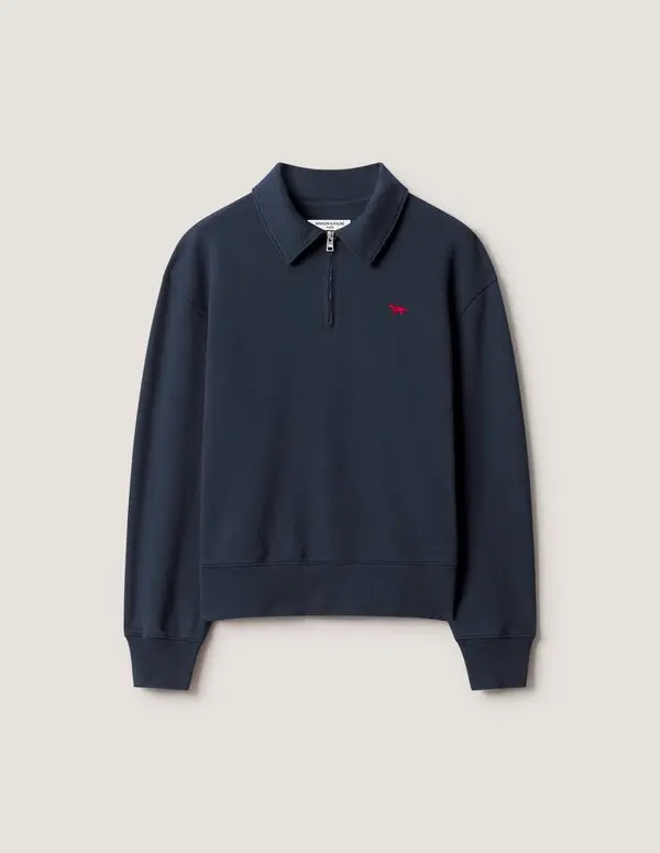 Maison Kitsuné Profile Fox Zipped Polo Sweatshirt - 413