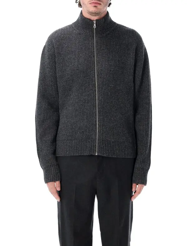 BERNER KUHL Zip Front Ribbed Mock Neck Sweater