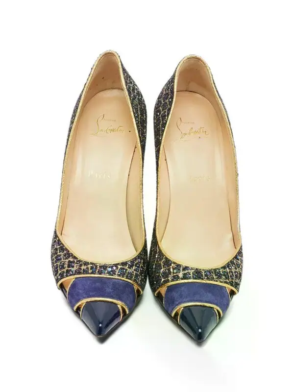 CHRISTIAN LOUBOUTIN Glitter Pointed-toe Pumps