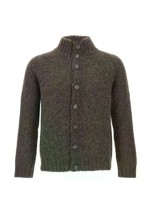 Alpha Studio Honeycomb-weave Cardigan - Brown