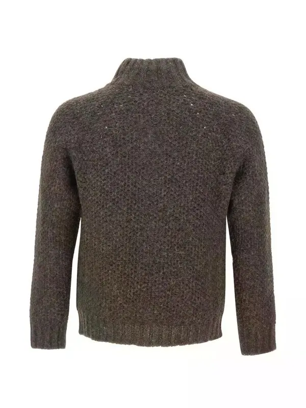 Alpha Studio Honeycomb-weave Cardigan - Brown
