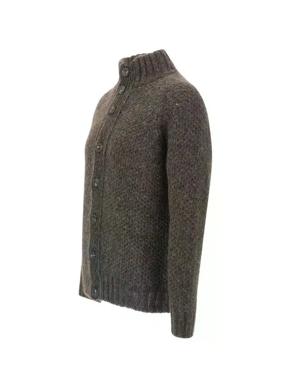 Alpha Studio Honeycomb-weave Cardigan - Brown